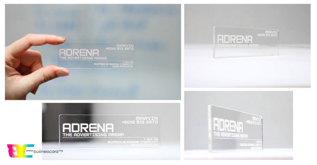 Custom Transparent Name Card | Adrena | Name Card Printing & Design