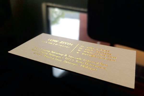 Gold Hot Stamping Business Card | ZCOVA, Petaling Jaya | Name Card ...